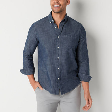 Click here for St. Johns Bay Chambray Mens Long Sleeve Classic Fi... prices