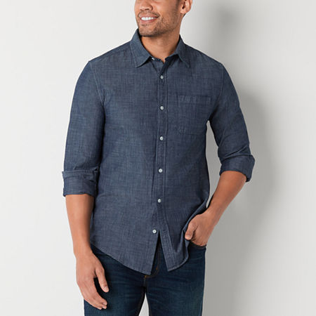 Click here for St. Johns Bay Chambray Mens Long Sleeve Slim Fit B... prices