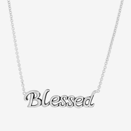 Click here for Blessed Womens Sterling Silver 18 Inch Pendant Nec... prices
