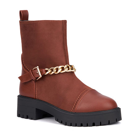 Click here for Womens Jada Chain Boot Ankle Boots - Cognac prices