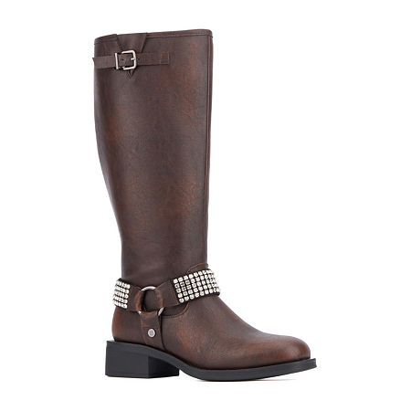 Click here for Womens Carter Tall Moto Boot - Brown prices