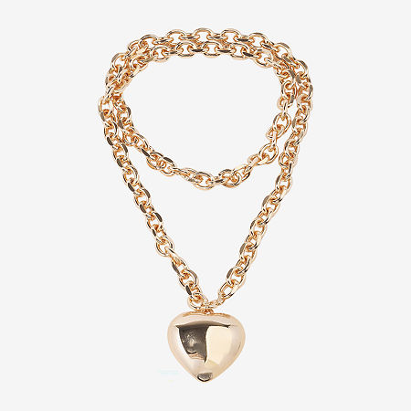 Click here for Bijoux Bar Gold Tone Womens Heart 34 Inch Pendant... prices