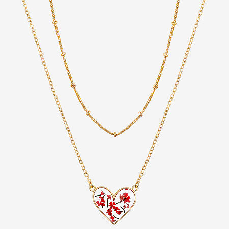 Click here for Footnotes Womens 10K Gold Over Brass Heart 16 Inch... prices