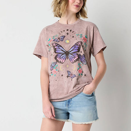 Click here for Celestial Butterfly Boyfriend Womens Crew Neck Sho... prices