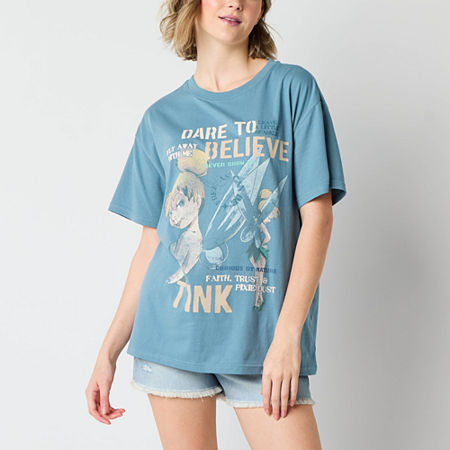 Click here for Tinkerbell Boyfriend Womens Juniors Crew Neck Shor... prices