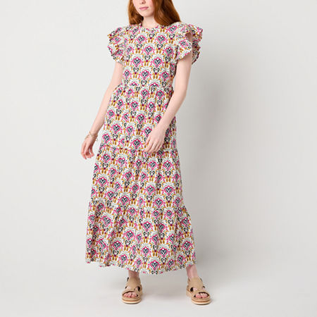 Click here for St. Johns Bay Womens Short Sleeve Geometric Maxi D... prices