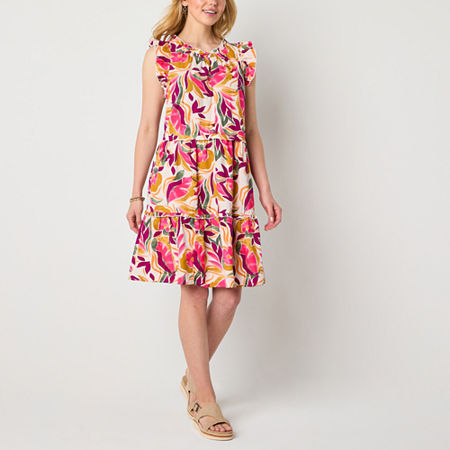 Click here for St. Johns Bay Womens Short Sleeve Floral Drop Wais... prices