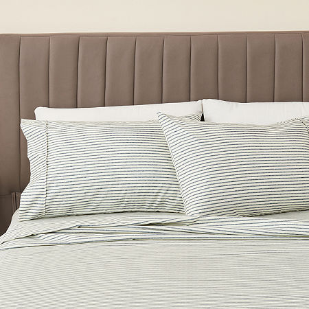 Click here for Linery Striped Microfiber Sheet Set  One Size  Blu... prices
