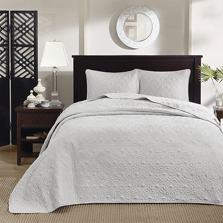 Madison Park Quebec Quilted 3-Pc. Bedspread Set  Queen - Gray