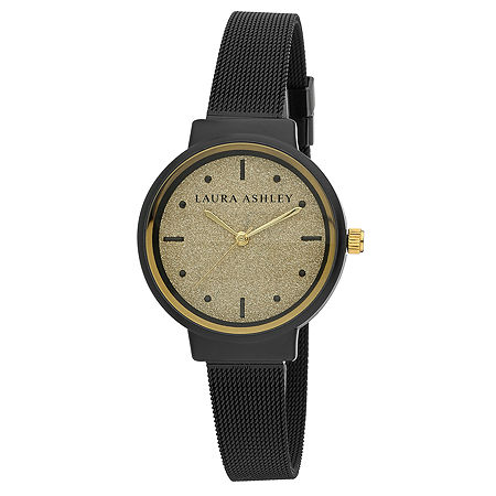 Click here for Womens Laura Ashley(R) Glitz Dial Mesh Watch - LA3... prices