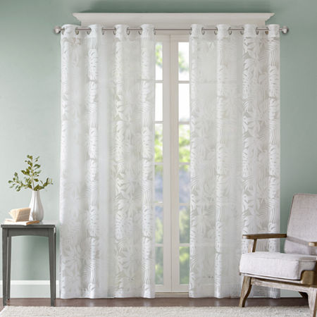 Click here for Madison Park Kauna Palm Leaf Grommet Top Sheer Sin... prices