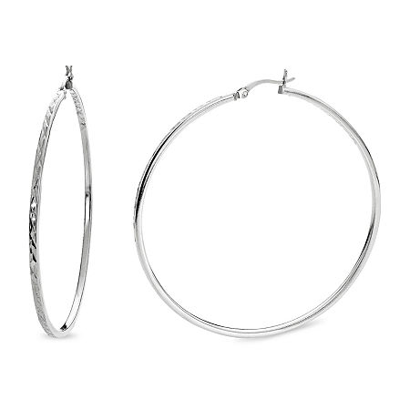 Click here for Womens Sterling Silver 60mm Hoop Earrings  One Siz... prices