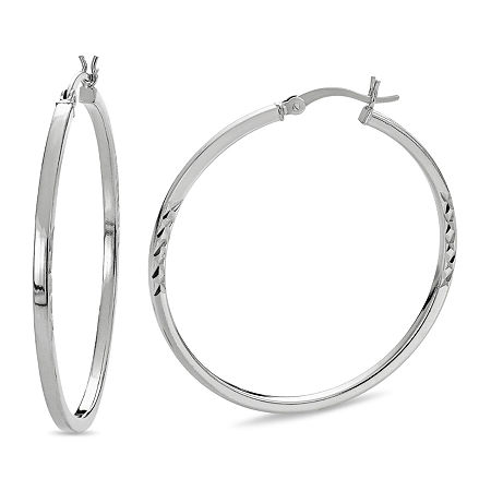 Click here for Womens Sterling Silver 45mm Hoop Earrings  One Siz... prices