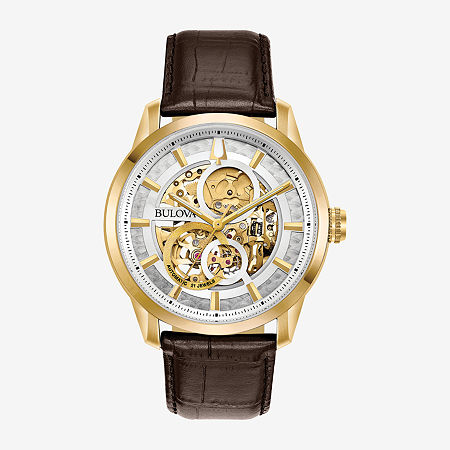 Click here for Bulova Mens Automatic Sutton Brown Leather Strap W... prices