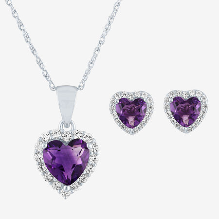 Click here for Gemstone Sterling Silver Heart 2-pc. Jewelry Set... prices