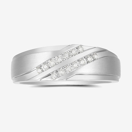 Click here for Mens 6MM 1/7 CT. T.W. Natural White Diamond 10K Wh... prices