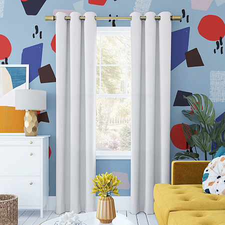 Harper Bright Vibes 100 Blackout Grommet Curtain Panel - Oyster White