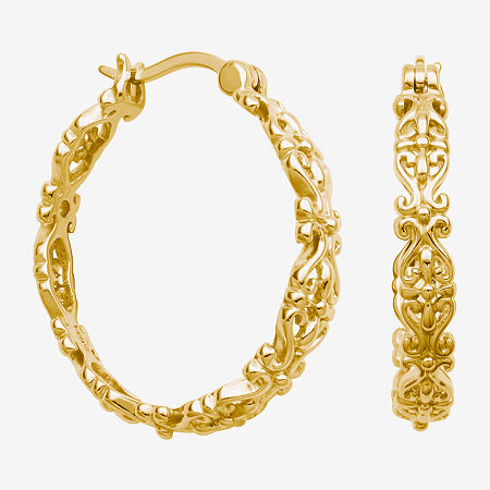 Click here for Womens 18K Gold Over Silver 27.4mm Hoop Earrings... prices