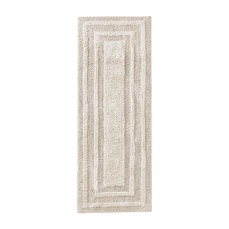 Eddie Bauer Logan Cotton Tufted Bath Runner Rug  22 x 60 - Parchment