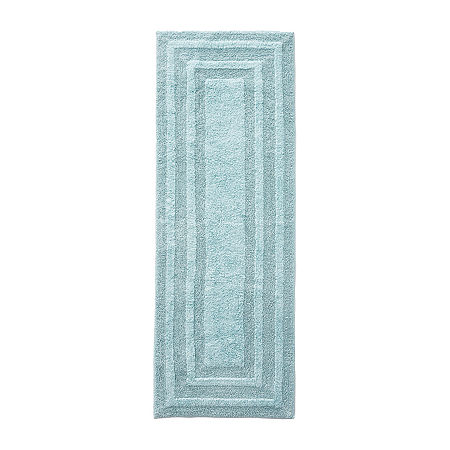 Eddie Bauer Logan Cotton Tufted Bath Runner Rug  22 x 60 - Sea Blue