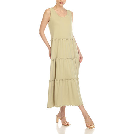 Click here for Womens White Mark Scoop Neck Tiered Midi Dress prices