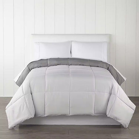 Home Expressions Ultra Soft Down Alternative Reversible Comforter  One Size  Gray