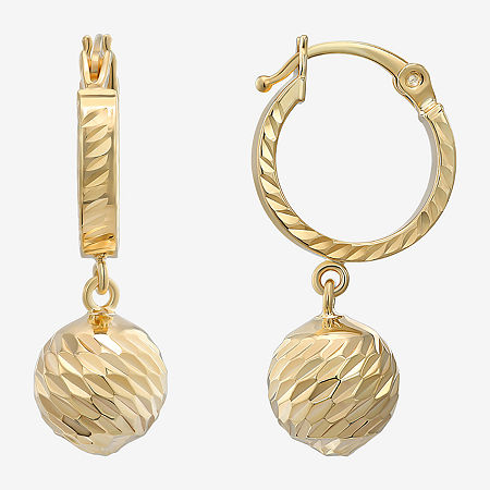 Click here for Womens 14K Gold 25mm Ball Hoop Earrings  One Size prices