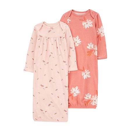 Baby Girl (Preemie-3M) Carters(R) 2pk. Floral Dragonfly Nightgowns