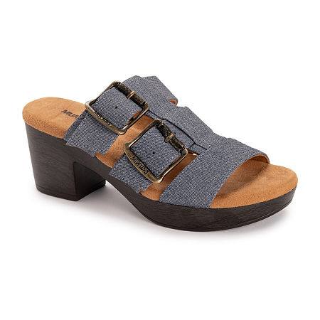 Click here for Muk Luks Womens Myra Heeled Sandals  7 Medium  Blu... prices
