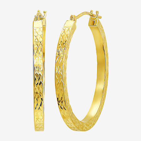 Click here for Womens 10K Gold 25mm Round Hoop Earrings  One Size... prices