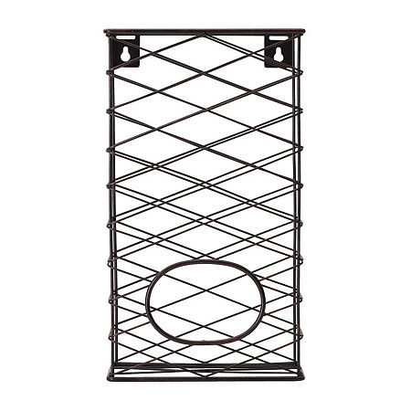 Gourmet Basics by Mikasa Plastic Bag Holder Rectangular Basket  One Size  Black