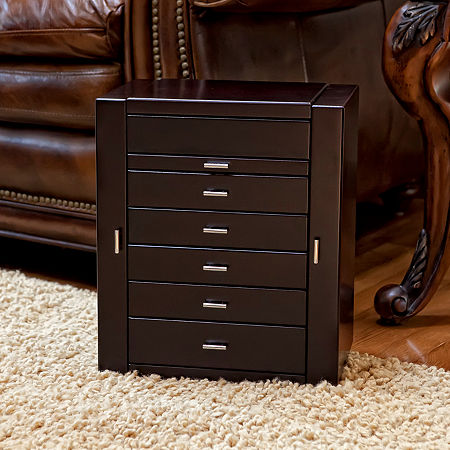 Click here for Mele & Co. Geneva Upright Wooden Jewelry Box - Bla... prices