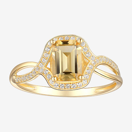 Click here for Womens Genuine Yellow Citrine 10K Gold Cocktail Ri... prices