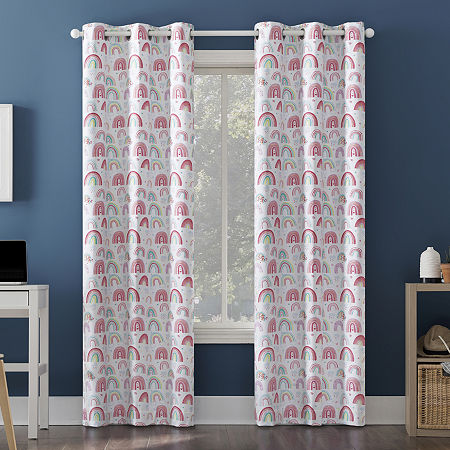 Click here for Rainbows Print 100 Blackout Grommet Curtain Panel... prices