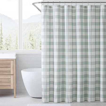 Eddie Bauer Cabin Plaid Cotton Shower Curtain  72 x 72 - Green Bay