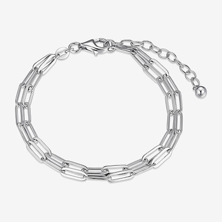 Click here for Womens Sterling Silver Solid 6 3/4 Inch Link Brace... prices