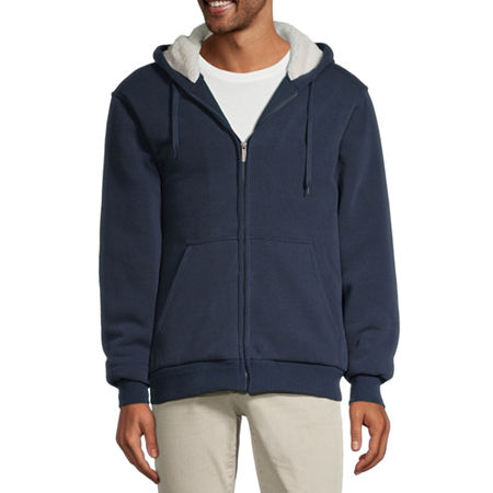 Click here for Sherpa-Lined Hoodie Jacket  Small  Blue prices