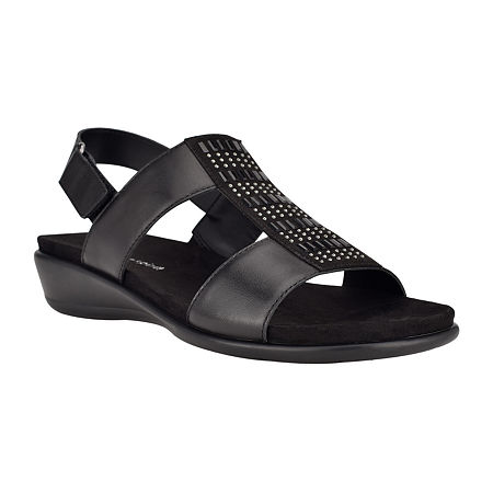 Click here for Easy Spirit Womens Hazel Wedge Sandals  7 Wide  Bl... prices