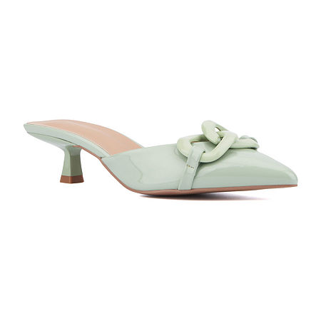 Womens Agustina Heel Mule - Green