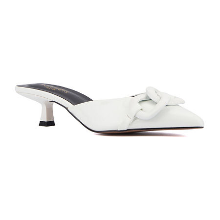 Womens Agustina Heel Mule - White