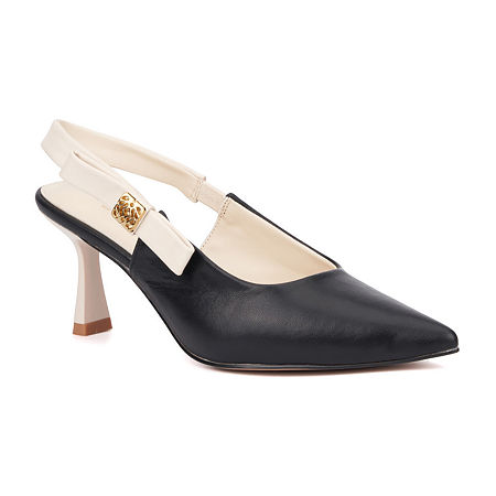 Click here for Torgeis Inessa Womens Pointed Flared Heel Pumps  6... prices
