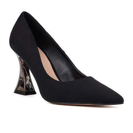 Click here for Womens Adena Pointed Toe Flared Heel Pump - Black prices