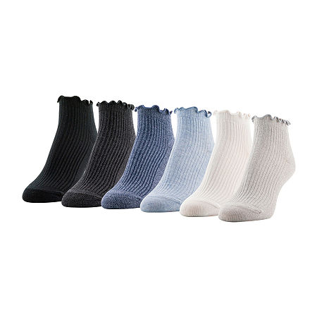 Click here for Womens Gold Toe(R) 6pk. Lettuce Edge Quarter Socks prices