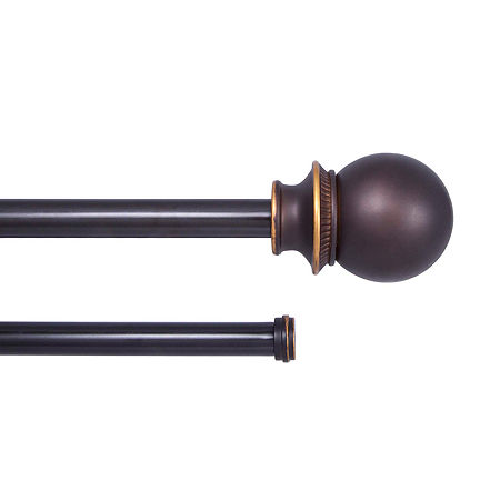 Kenney Fast Fit Easy Install Birkin 5/8 Decorative Window Double Curtain Rod - Oil rubbed bronze