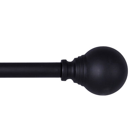 Kenney Fast Fit Easy Install Dryden 5/8 Decorative Window Curtain Rod - Black