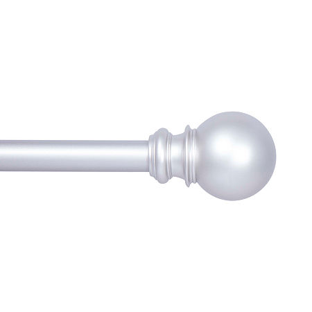 Kenney Bryce Decorative Curtain Rod with Finials for Medium to Large Windows – Stylish Satin Nickel Design - Satin nickel
