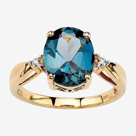 Click here for Womens Diamond Accent Genuine Blue Topaz 18K Gold... prices