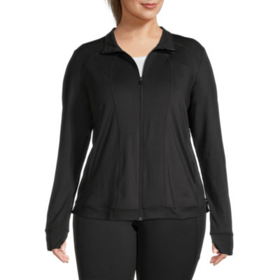 Xersion Womens Plus Lightweight Softshell Jacket, Color: Black - JCPenney