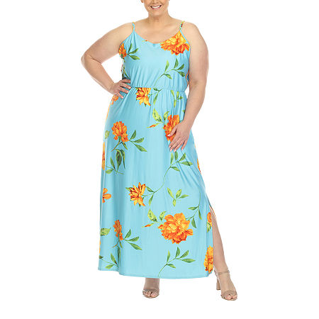 Click here for White Mark Womens Sleeveless Floral Plus Maxi Dres... prices