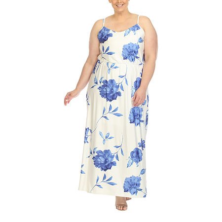 Click here for White Mark Womens Sleeveless Floral Plus Maxi Dres... prices